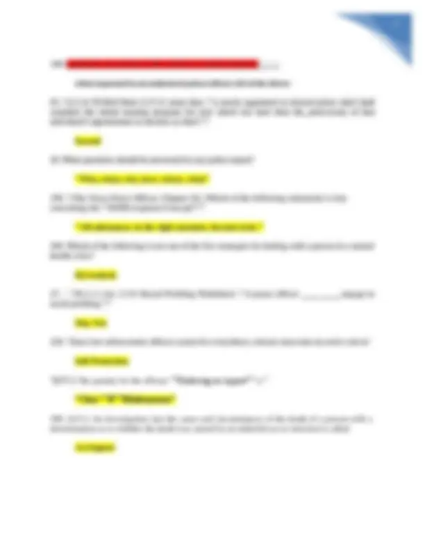 Police Exam Practice Test | Exams Nursing | Docsity