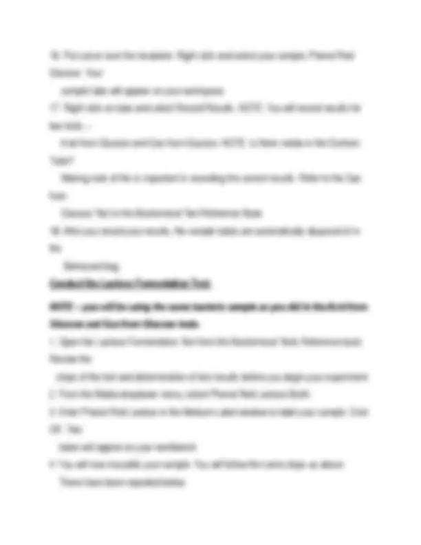 FULL PREPARATION: BIOS 242 Week 4 iLab: Carbohydrate Tests CARBOHYDRATE ...