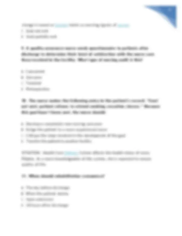 Fundamentals of Nursing Exam 15: NLE Pre-Boards (100 Items) | Exams ...