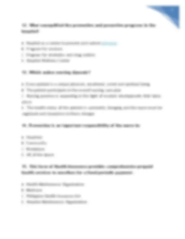 Fundamentals of Nursing Exam 15: NLE Pre-Boards (100 Items) | Exams ...