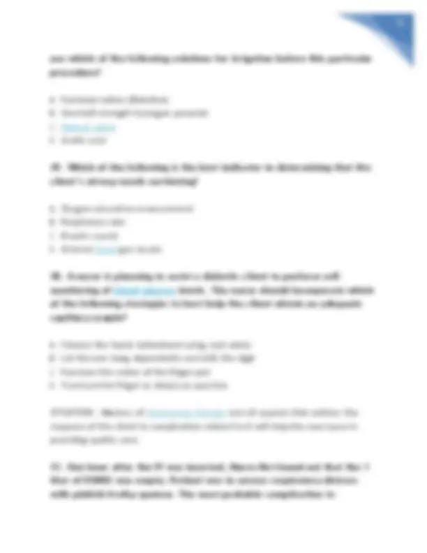 Fundamentals of Nursing Exam 15: NLE Pre-Boards (100 Items) | Exams ...