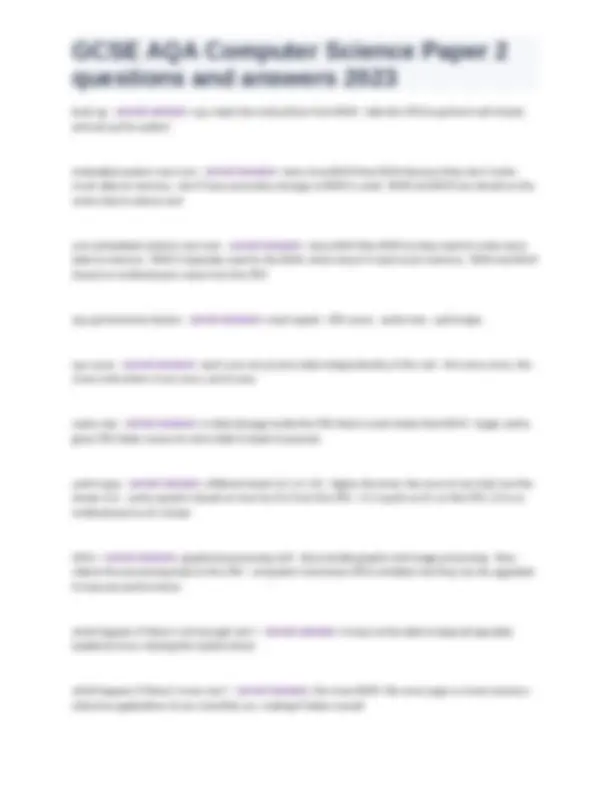 GCSE AQA Computer Science Paper 2 questions and answers 2023 | Exams ...