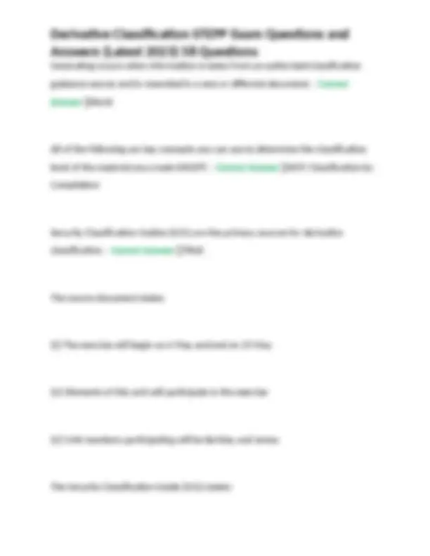 Derivative Classification STEPP Exam Questions and Answers (Latest 2023 ...