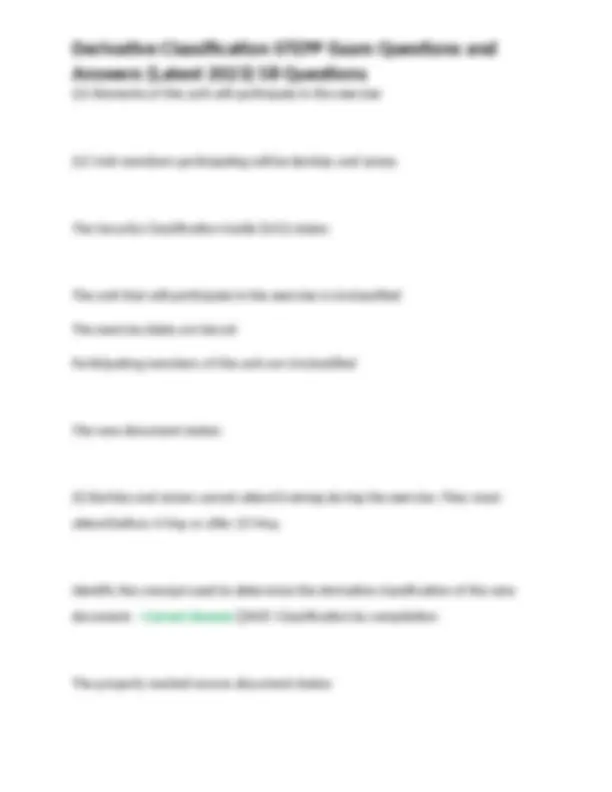 Derivative Classification STEPP Exam Questions and Answers (Latest 2023 ...