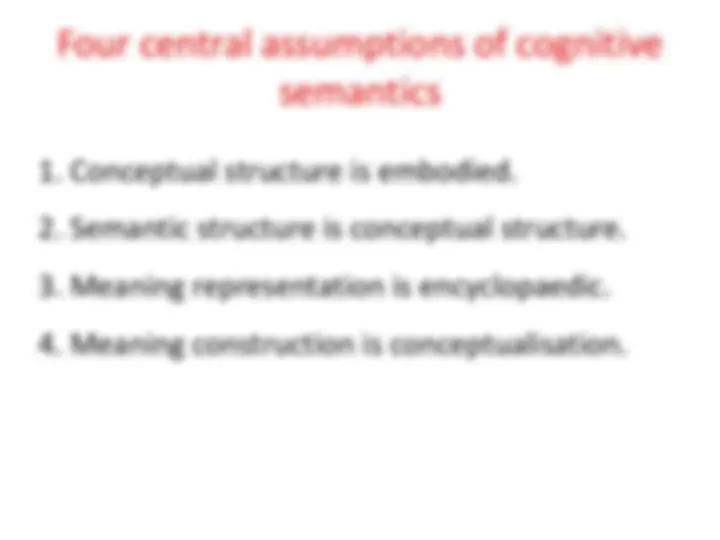 Cognitive Linguistics unit 5 | Slides Linguistics | Docsity