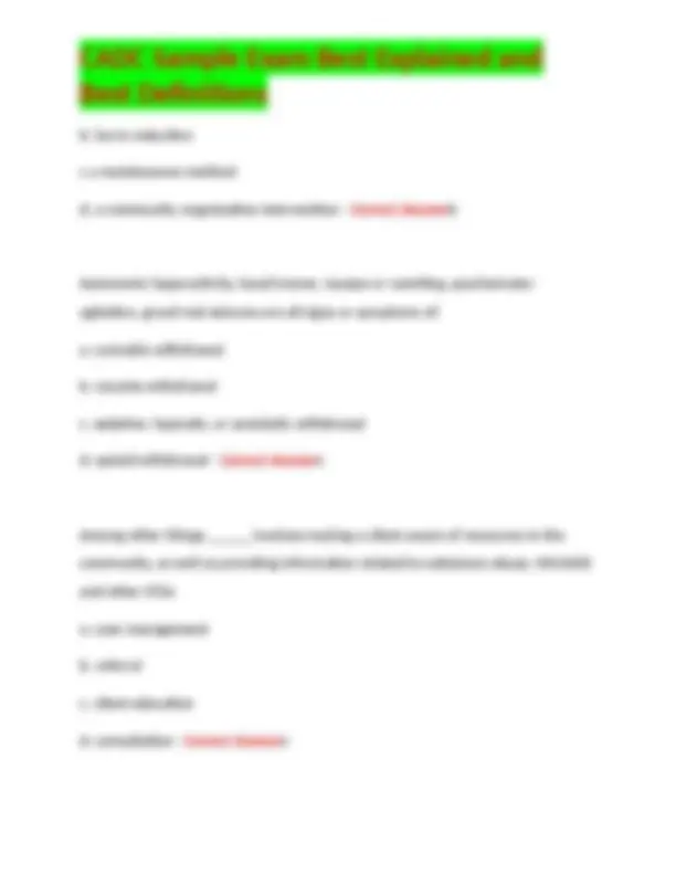 CADC Sample Exam Best Explained and Best Definitions | Exams Nursing ...