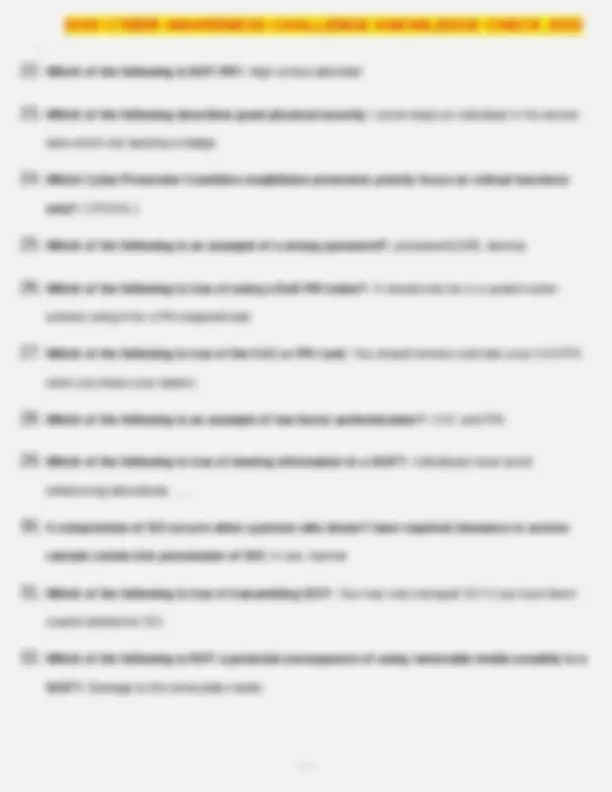 DOD CYBER AWARENESS CHALLENGE KNOWLEDGE CHECK 2022 / 2023/// | Exams ...