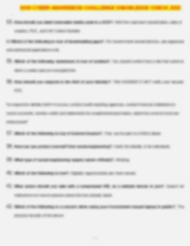 DOD CYBER AWARENESS CHALLENGE KNOWLEDGE CHECK 2022 / 2023/// | Exams ...