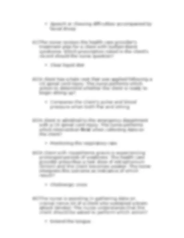 Nursing442 nclex neuro revision questions with answers | Exams Nursing ...