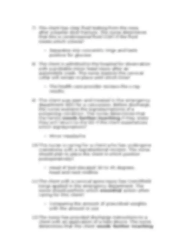 Nursing442 nclex neuro revision questions with answers | Exams Nursing ...