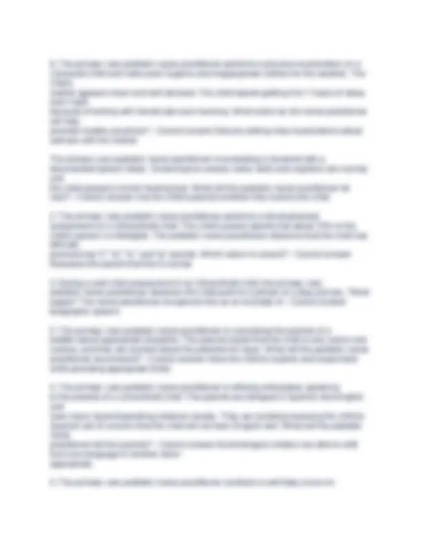 Pediatric Nurse Practitioner Exam Questions | Exams Nursing | Docsity