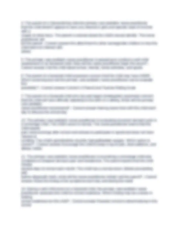 Pediatric Nurse Practitioner Exam Questions | Exams Nursing | Docsity