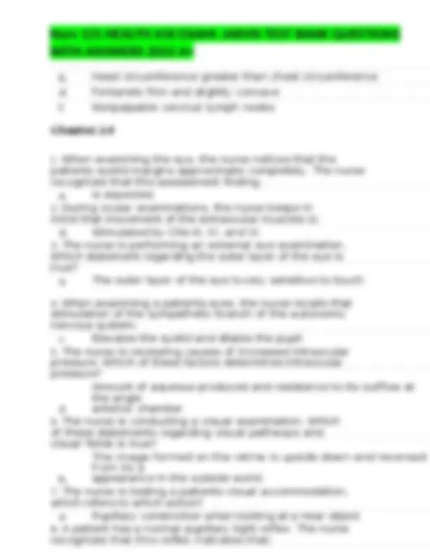 Skin Assessment Exam Questions with Answers | Exams Nursing | Docsity