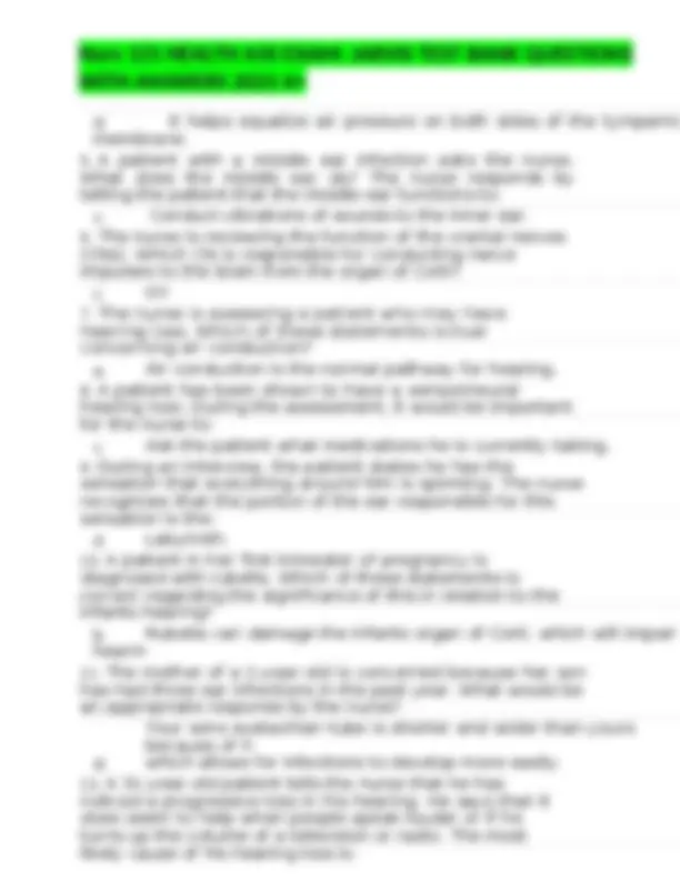 Skin Assessment Exam Questions with Answers | Exams Nursing | Docsity