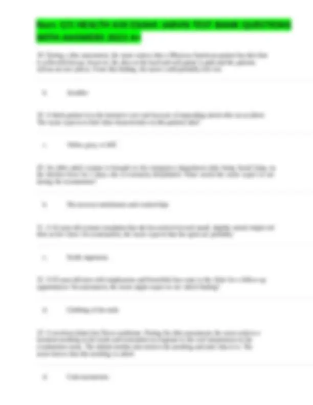 Skin Assessment Exam Questions with Answers | Exams Nursing | Docsity