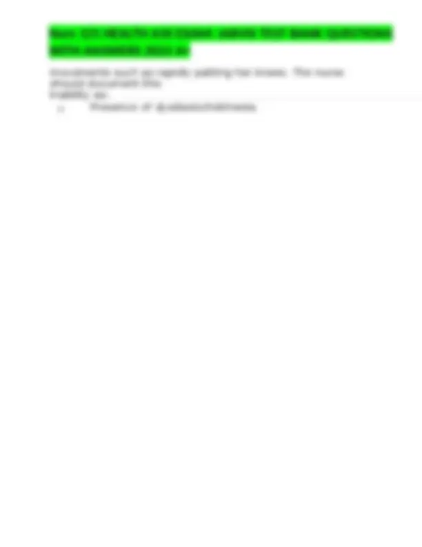 Skin Assessment Exam Questions with Answers | Exams Nursing | Docsity