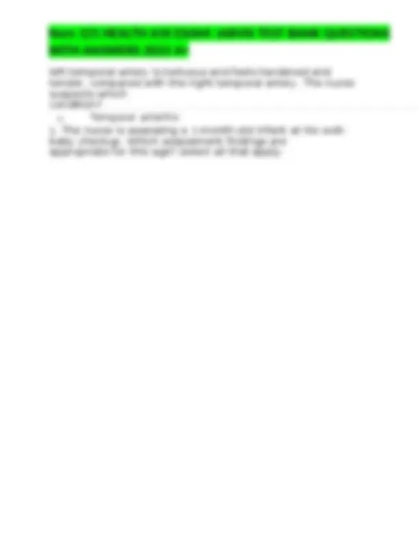 Skin Assessment Exam Questions with Answers | Exams Nursing | Docsity