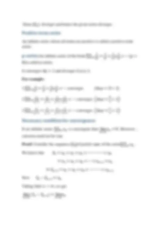 INFINITE SERIES : Ch 2 | Lecture notes Mathematics | Docsity