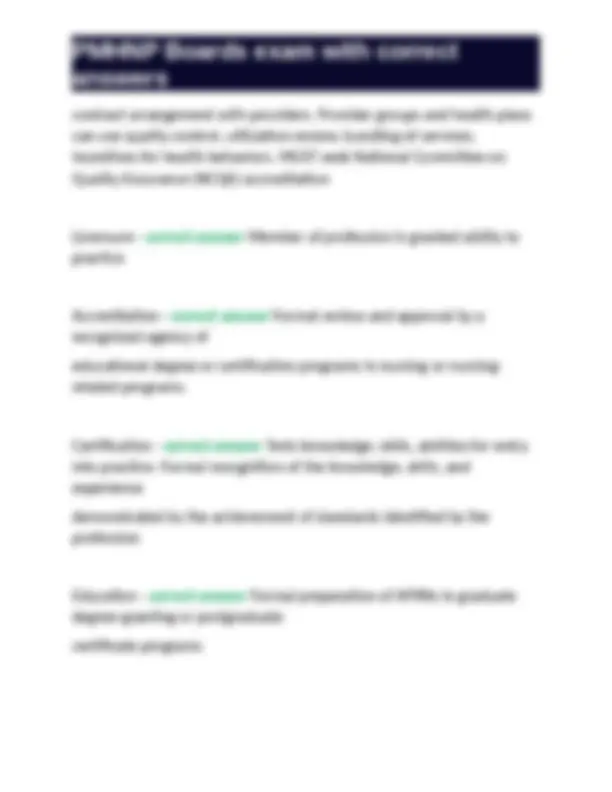 PMHNP Boards Exam Review | Exams Nursing | Docsity