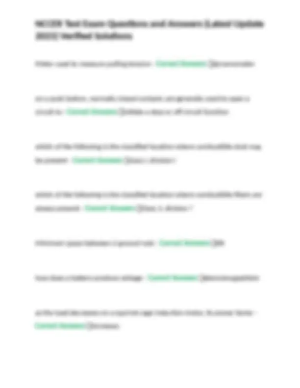 NCCER Test Exam Questions and Answers | Exams Nursing | Docsity