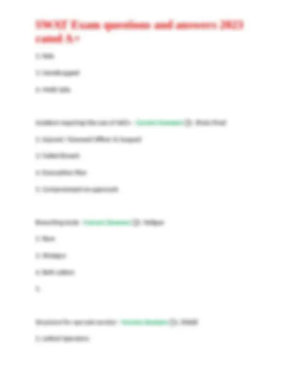 SWAT Exam questions and answers 2023 rated A+ | Exams Nursing | Docsity