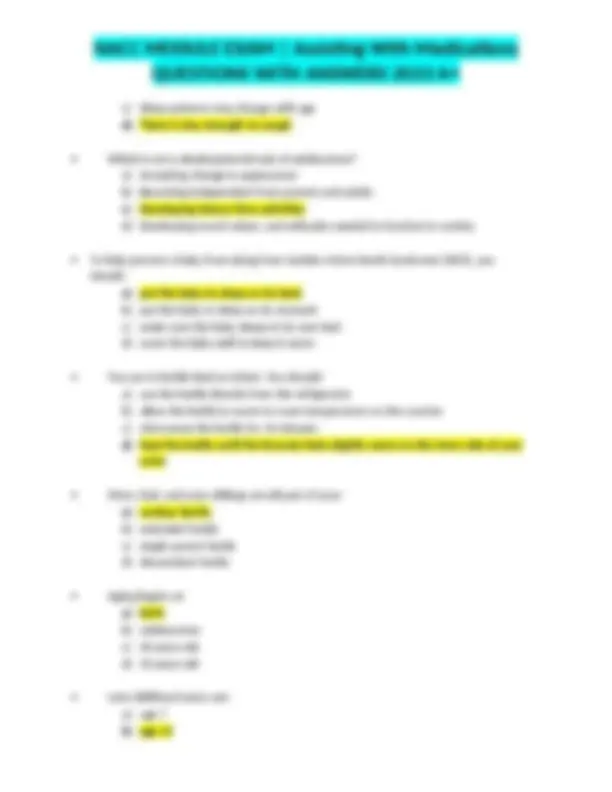 NACC MODULE EXAM | Assisting With Medications QUESTIONS WITH ANSWERS 2023 A+ | Exams Nursing ...