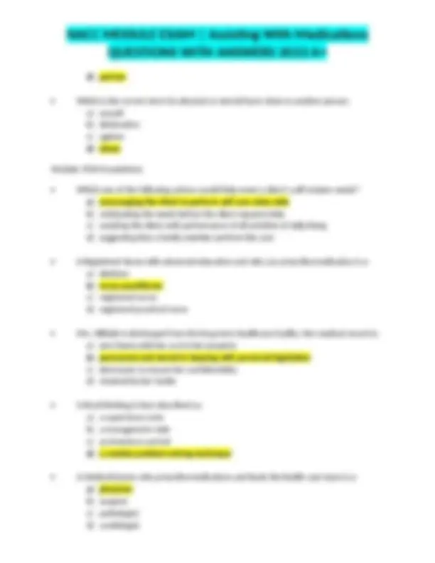 NACC MODULE EXAM | Assisting With Medications QUESTIONS WITH ANSWERS ...