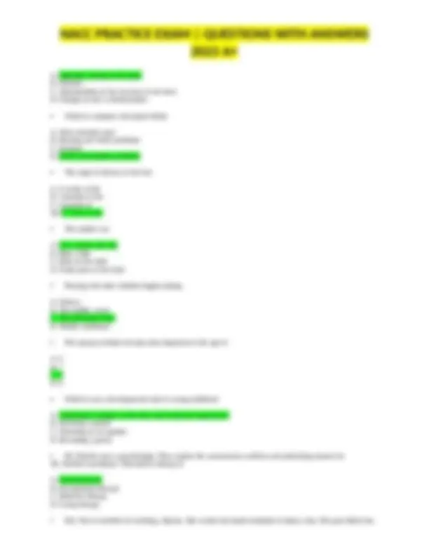 NACC PRACTICE EXAM | QUESTIONS WITH ANSWERS 2023 A+ | Exams Nursing ...