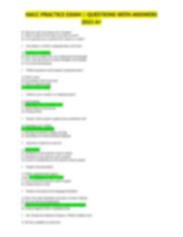 NACC PRACTICE EXAM | QUESTIONS WITH ANSWERS 2023 A+ | Exams Nursing ...