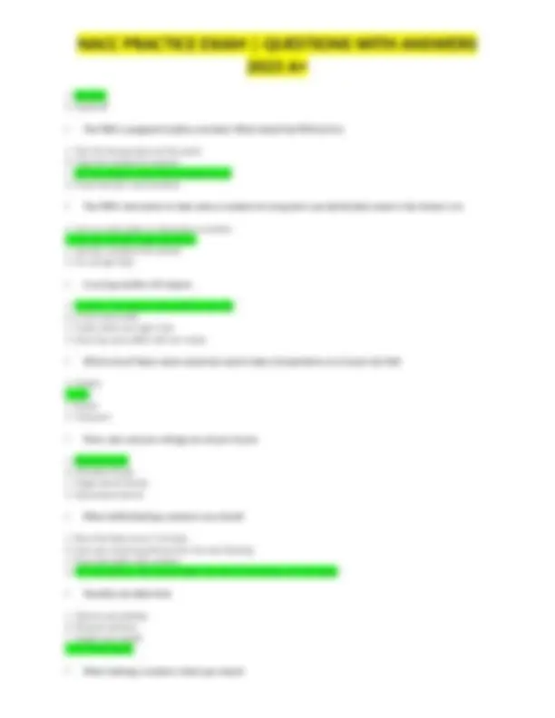 NACC PRACTICE EXAM | QUESTIONS WITH ANSWERS 2023 A+ | Exams Nursing ...