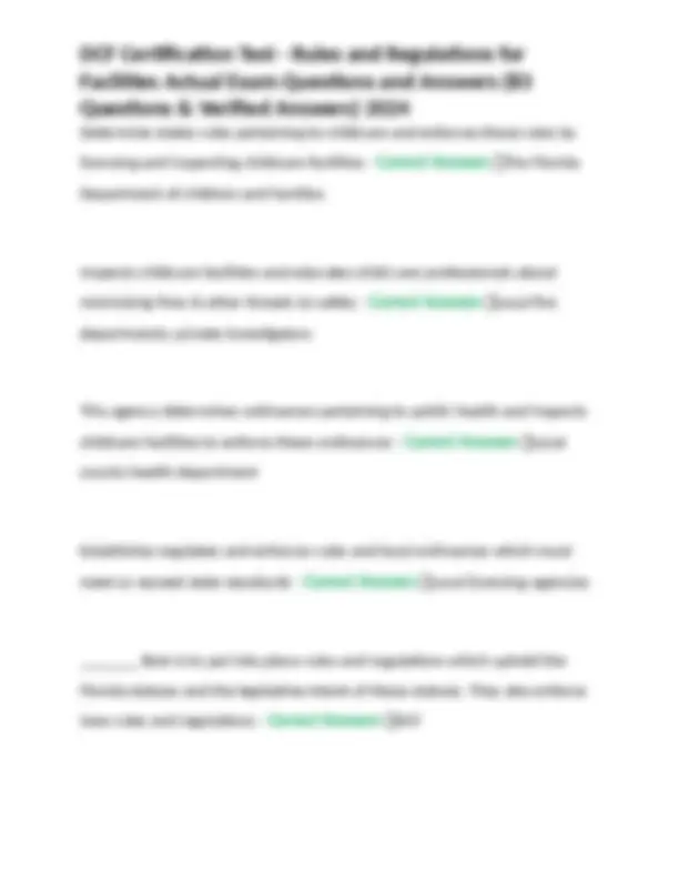 DCF Certification Test: Rules and Regulations for Facilities - Exam ...