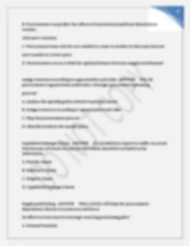 Procurement Exam Practice Questions and Answers | Exams Marketing ...