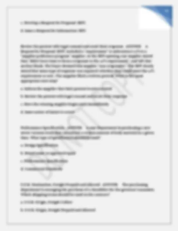 Procurement Exam Practice Questions and Answers | Exams Marketing ...