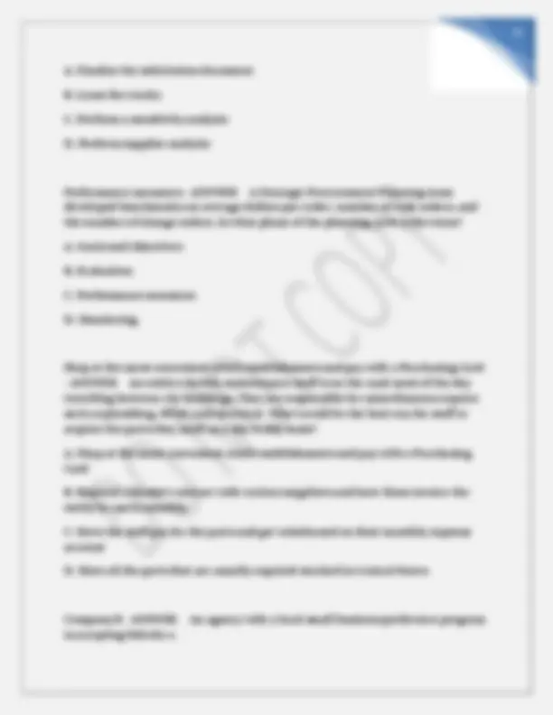 Procurement Exam Practice Questions and Answers | Exams Marketing ...