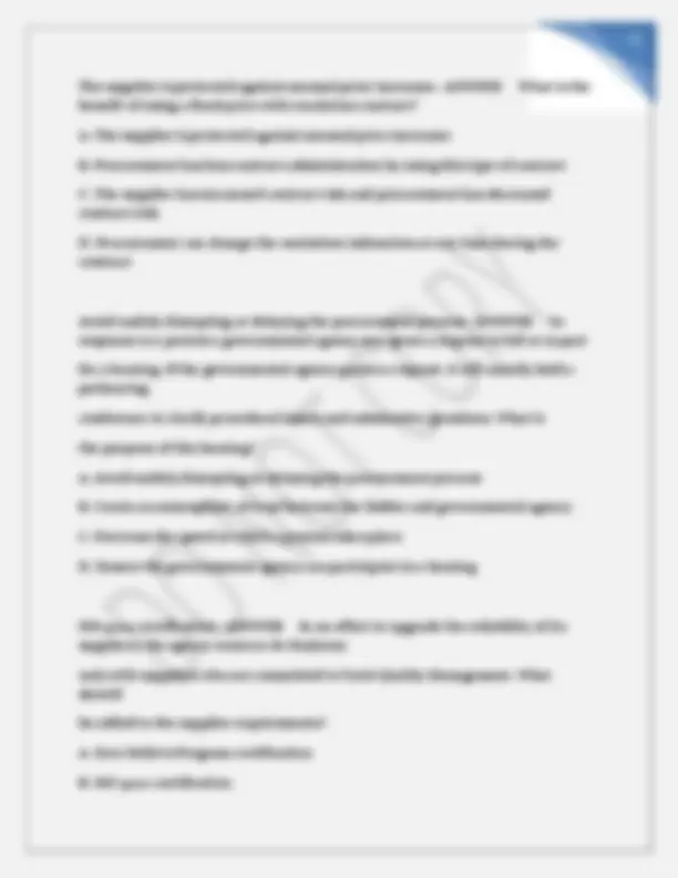 Procurement Exam Practice Questions and Answers | Exams Marketing ...