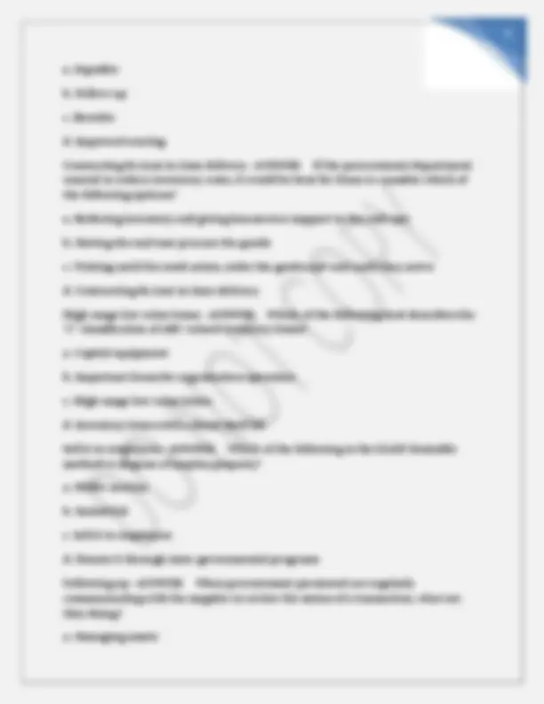 Procurement Exam Practice Questions and Answers | Exams Marketing ...