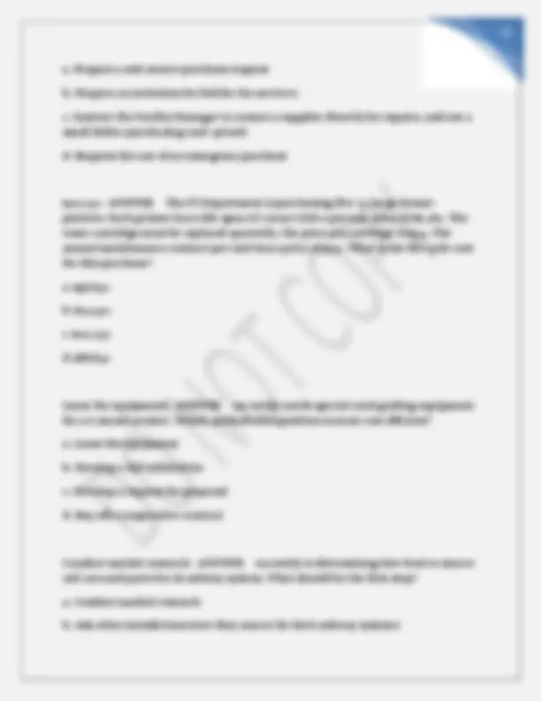 Procurement Exam Practice Questions and Answers | Exams Marketing ...