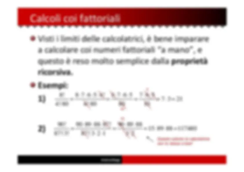 Il Calcolo Combinatorio | Schemes and Mind Maps Economics | Docsity