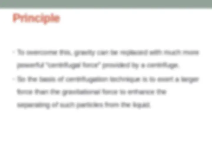 Introduction to Centrifuge Separation Technique | Slides Techniques and Instrumentation for ...