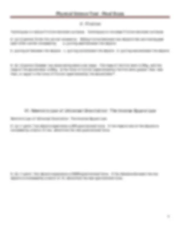 Physical Science Final Exam | Cheat Sheet Law | Docsity