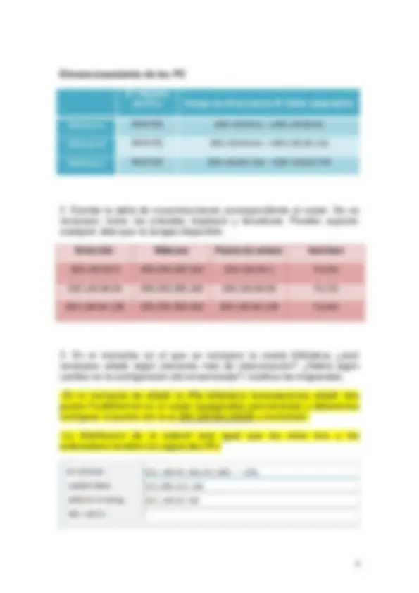 Ejercicios subnetting | Ejercicios de Diseño de Redes | Docsity