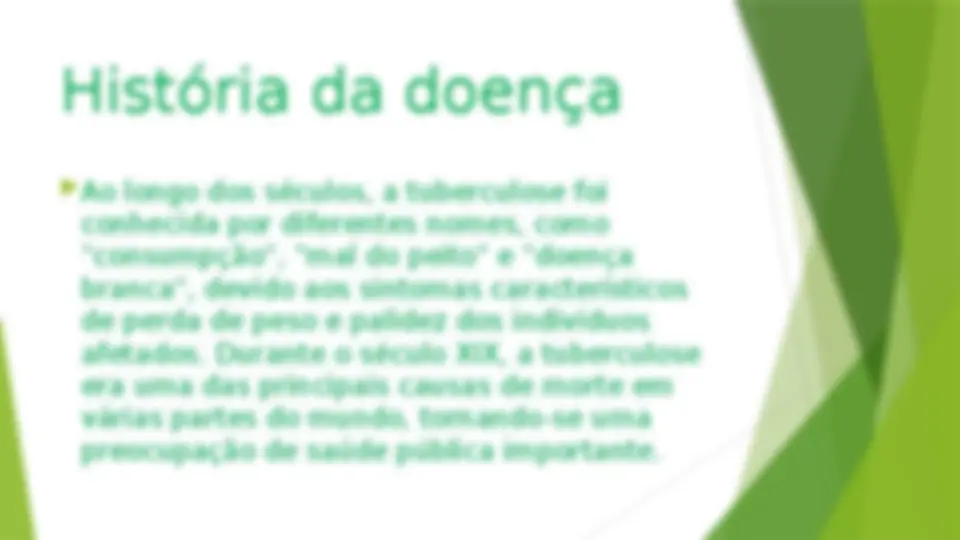 Tuberculose doença parasitoria | Slides Doença Infecciosa | Docsity