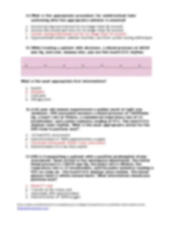 ACLS Exam Version C Advanced Cardiovascular Life Support | Exams ...
