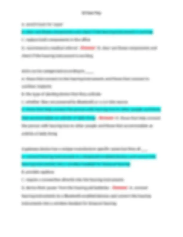 ILE Exam Prep Study Guide Questions | Exams Nursing | Docsity