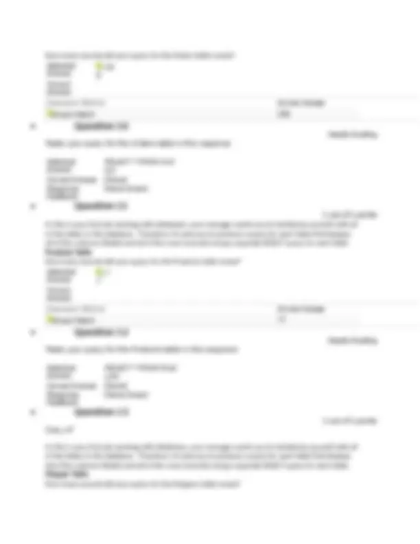 CSIS 100 Database Lab Answer Sheet Week 3- Liberty Lynchburg | Exams Computer Science | Docsity