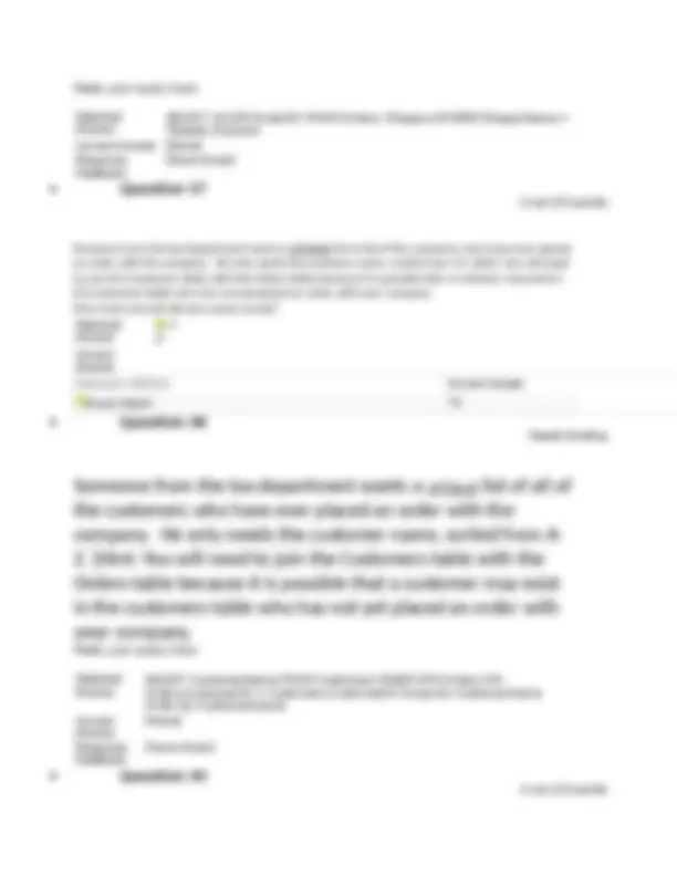 CSIS 100 Database Lab Answer Sheet Week 3- Liberty Lynchburg | Exams Computer Science | Docsity