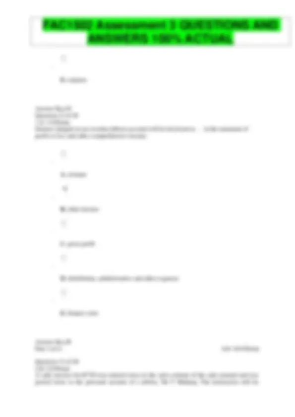 FAC1502 Assessment 3 Questions and Answers | Exams Finance | Docsity