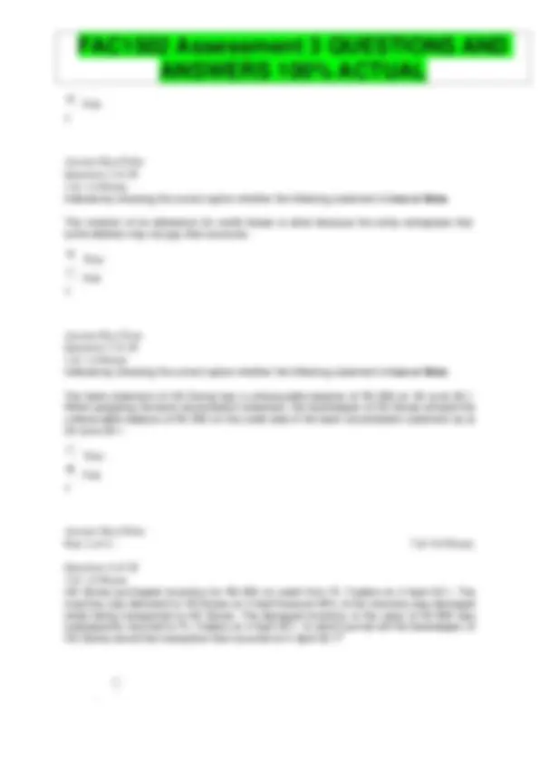 FAC1502 Assessment 3 Questions and Answers | Exams Finance | Docsity