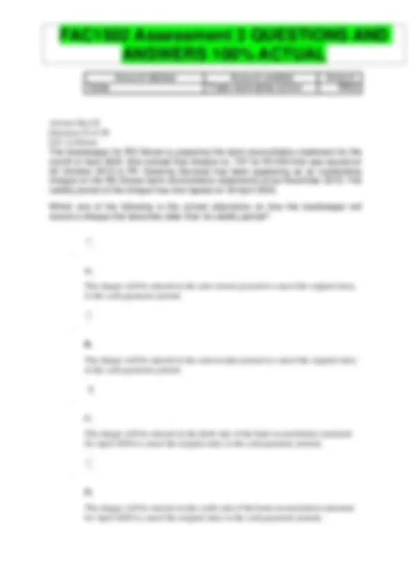 FAC1502 Assessment 3 Questions and Answers | Exams Finance | Docsity