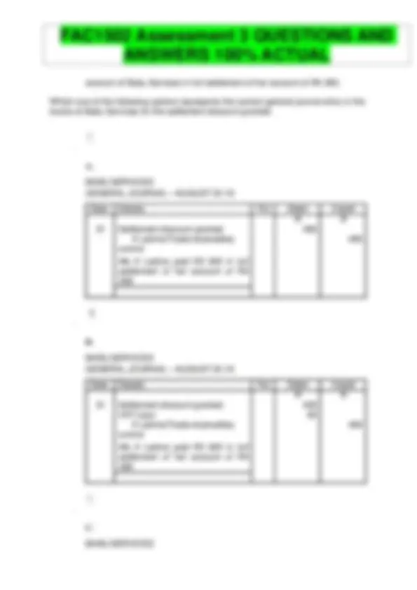 FAC1502 Assessment 3 Questions and Answers | Exams Finance | Docsity